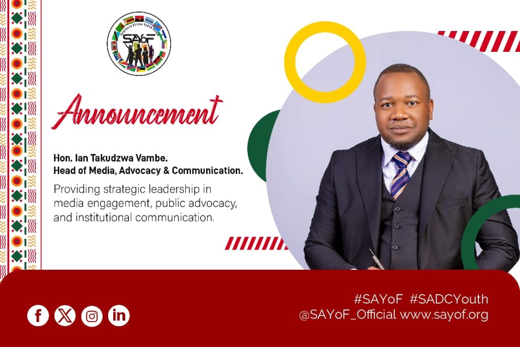 Hon. Ian Takudzwa Vambe Appointed Head of Media, Advocacy, and ...